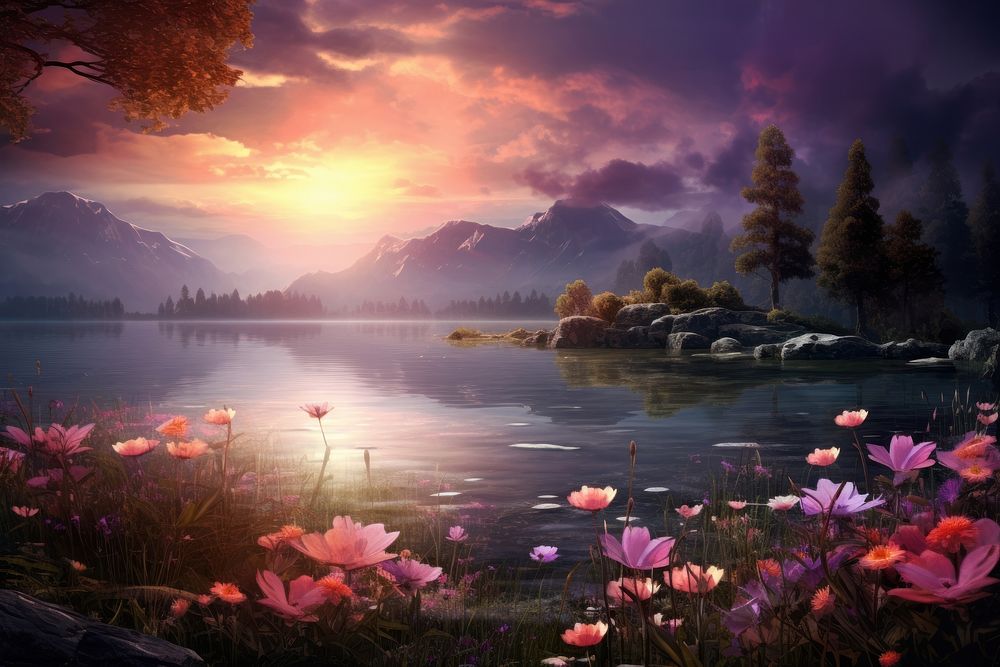 Flower enchanted landscape outdoors nature. | Premium Photo - rawpixel