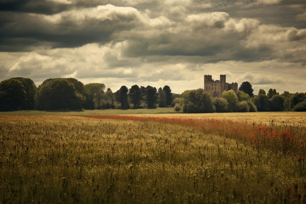 Medieval field landscape grassland outdoors. | Premium Photo - rawpixel
