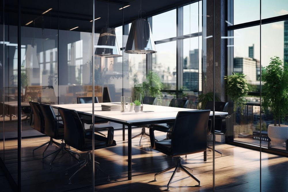Window meeting room interior modern. | Free Photo - rawpixel