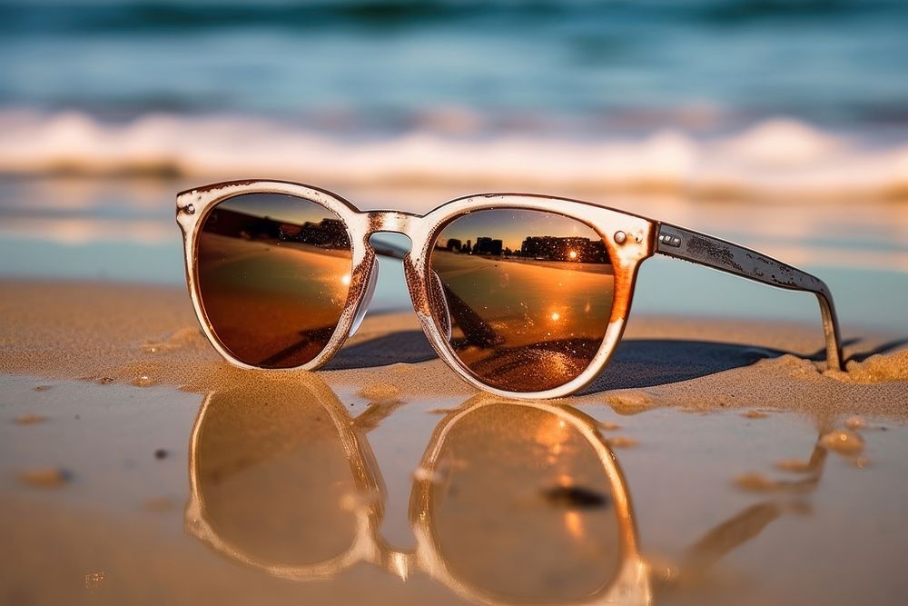 Reflection sunglases photo real. AI | Premium Photo - rawpixel