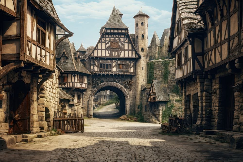 Scene photo town gate architecture | Free Photo - rawpixel