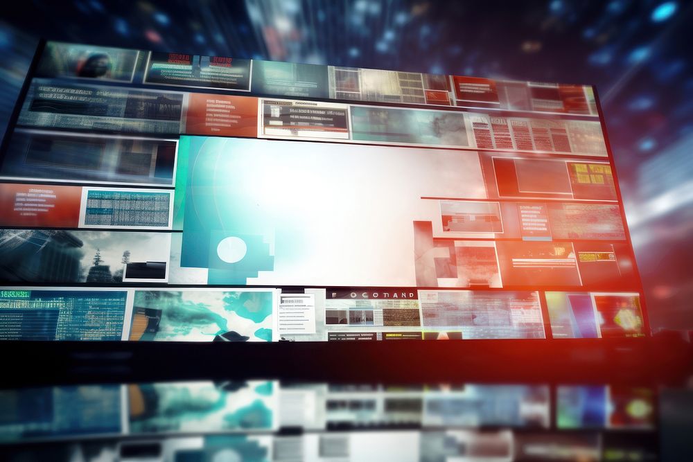 News backgrounds computer advertisement. AI | Premium Photo ...