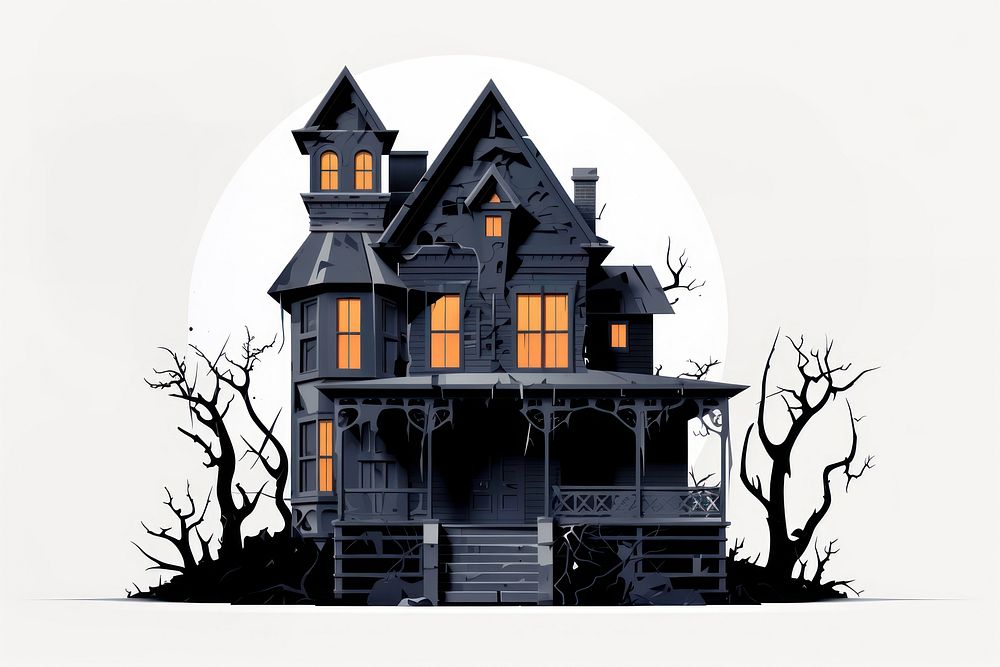 Haunted house architecture building mansion. | Free Photo Illustration ...
