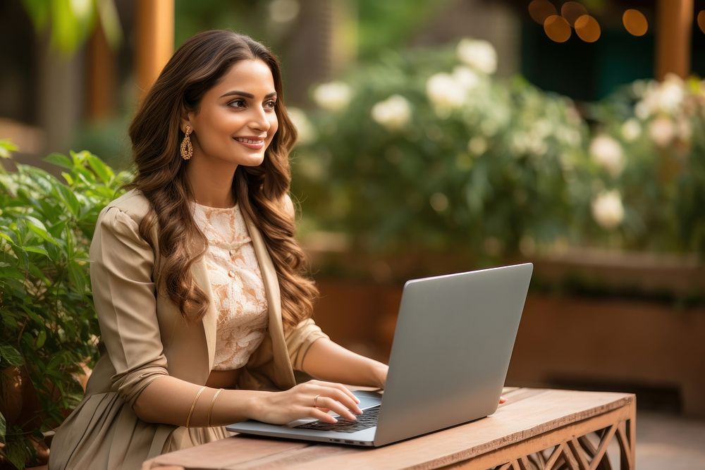 Joyful indian woman laptop computer | Free Photo - rawpixel