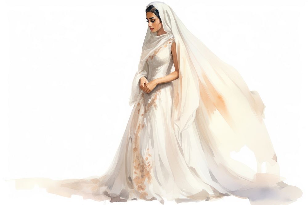 Arabic bride fashion wedding dress. | Premium Photo Illustration - rawpixel