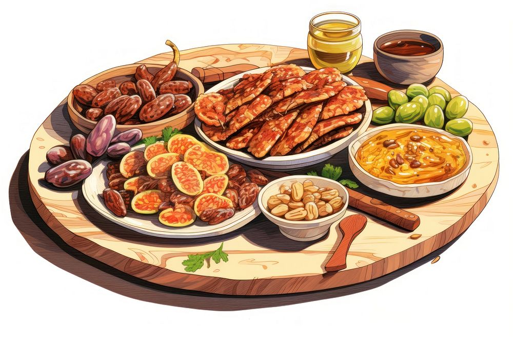 Arabian food table plate meal. | Premium Photo Illustration - rawpixel