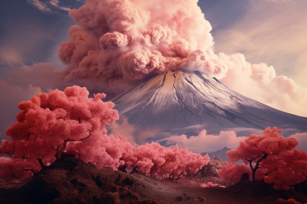 Fiery Volcano Keep volcano landscape | Free Photo - rawpixel