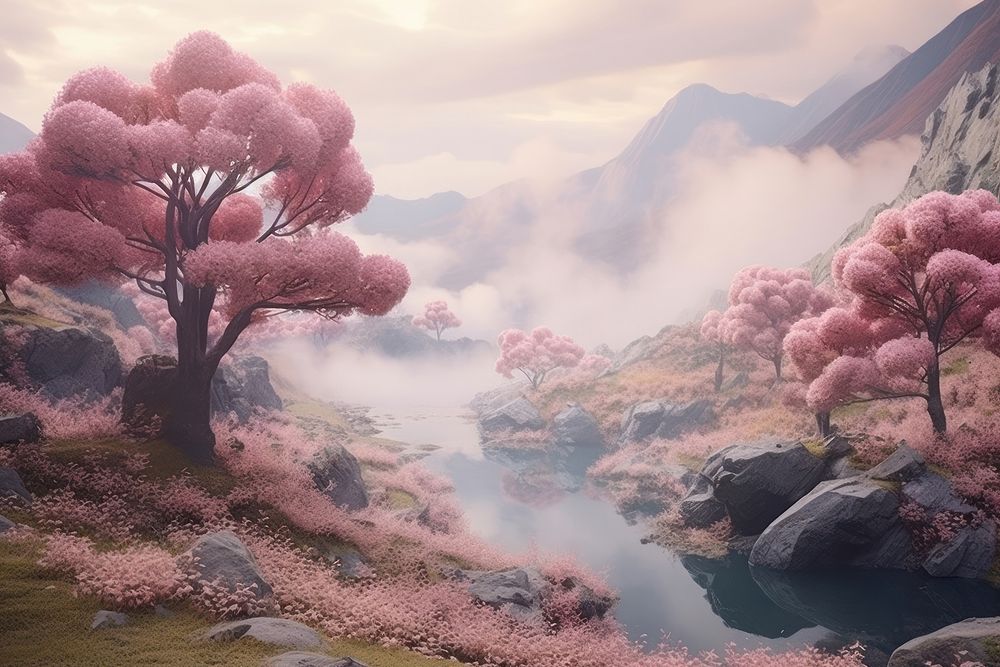 Landscape outdoors blossom nature. AI | Premium Photo - rawpixel