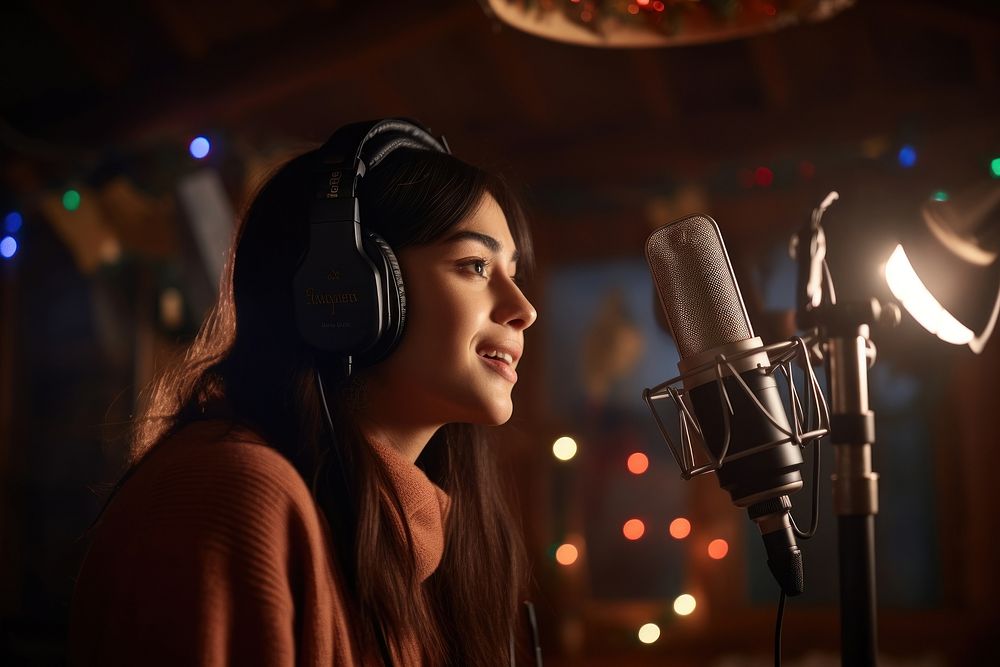 Recording studio microphone women woman | Free Photo - rawpixel