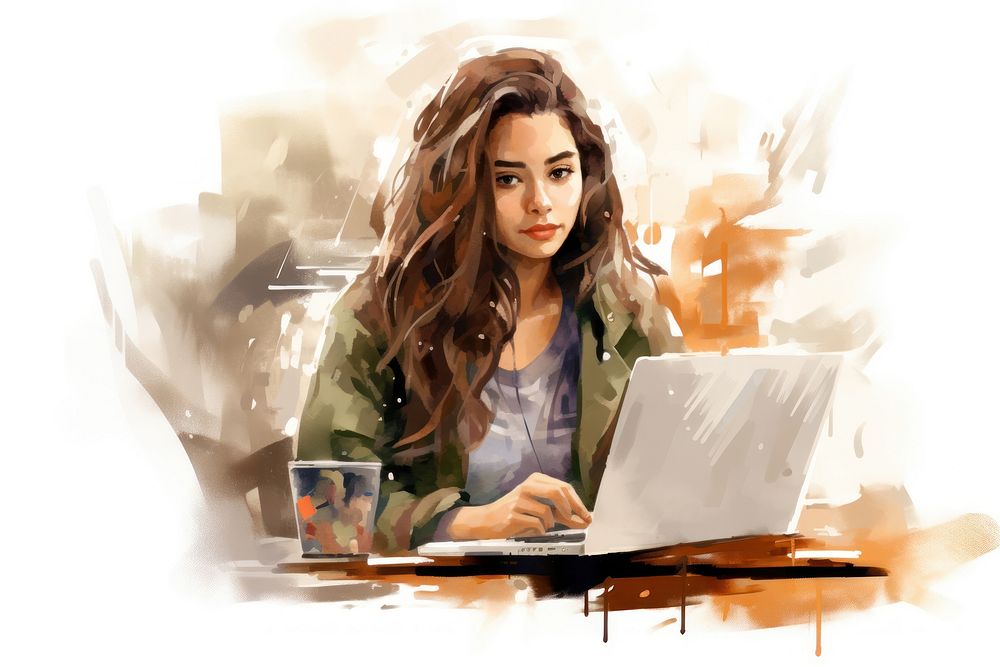 Studyroom computer portrait laptop. AI | Free Photo Illustration - rawpixel