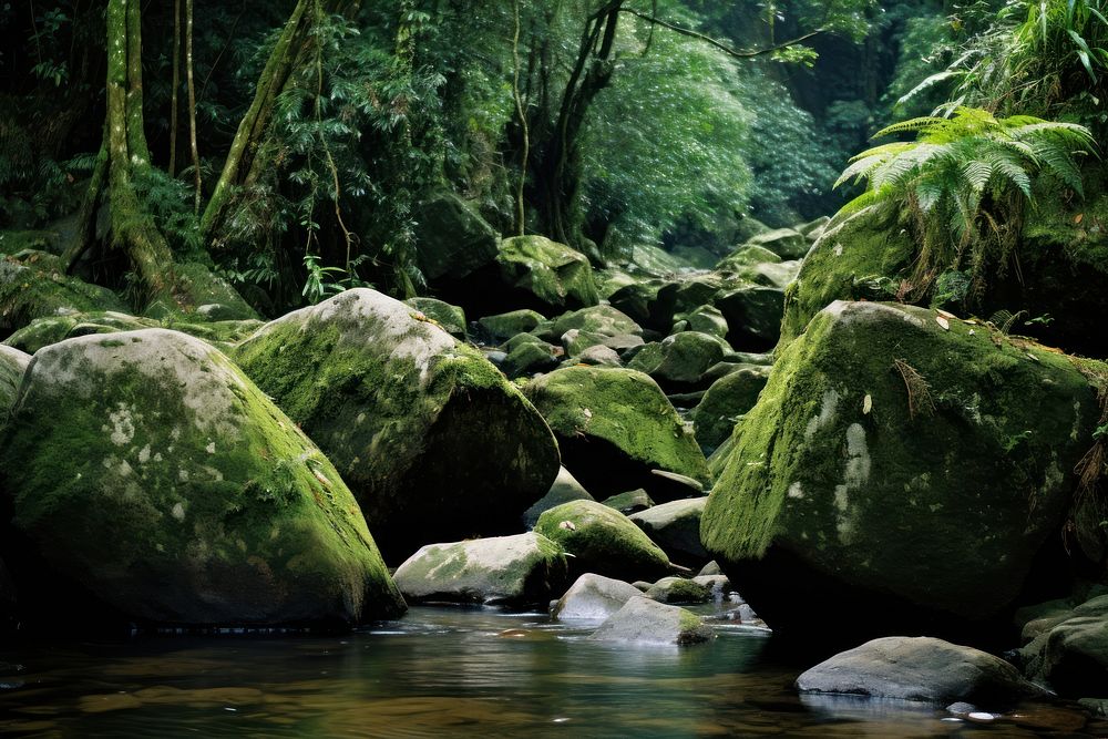 Jungle rock vegetation outdoors. | Premium Photo - rawpixel