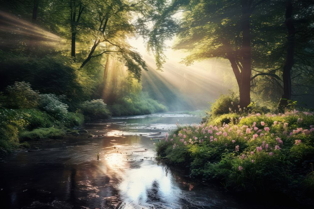 River sunlight wilderness landscape. | Premium Photo - rawpixel