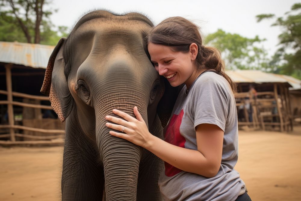Hugging asian baby elephant wildlife | Premium Photo - rawpixel