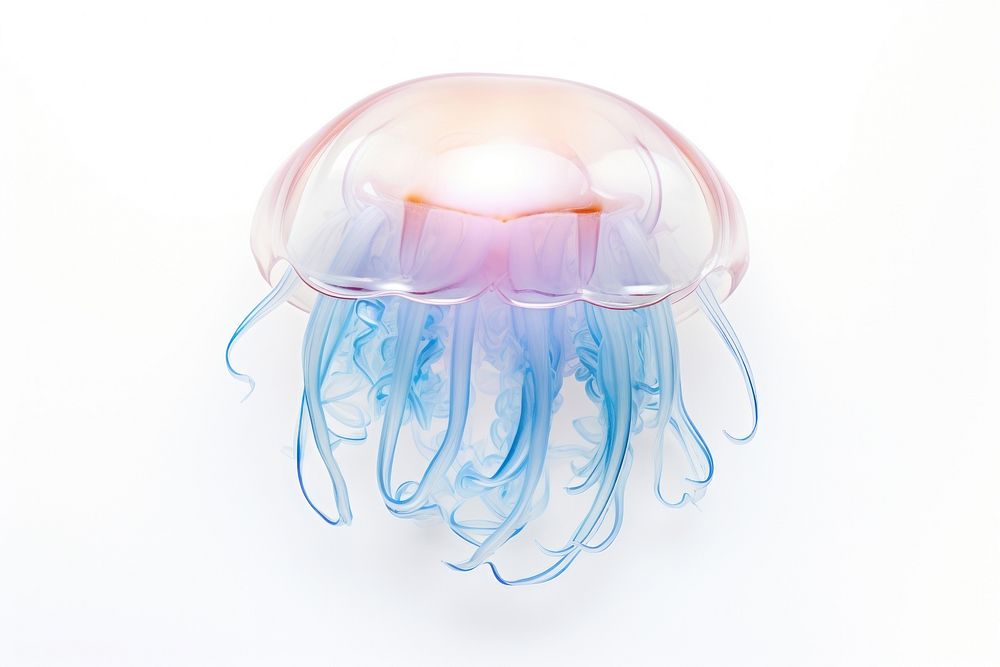 Moon jelly jellyfish white background | Free Photo Illustration - rawpixel