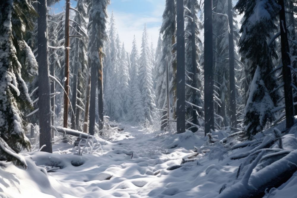 Snow forest wilderness landscape outdoors. | Premium Photo - rawpixel