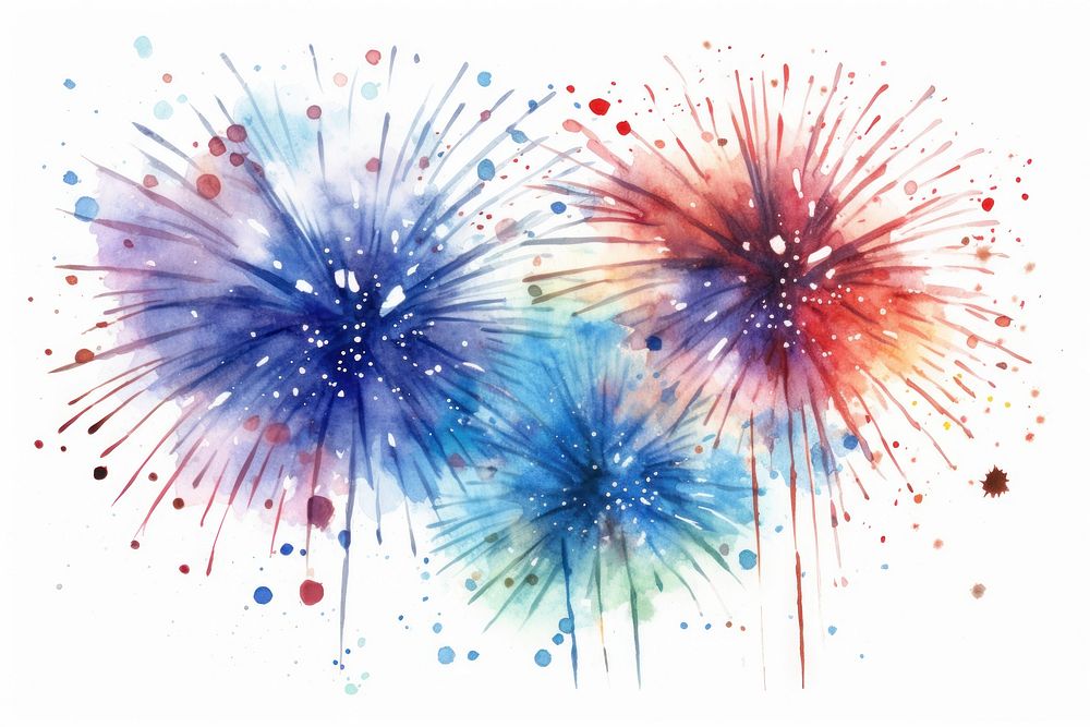 Firework watercolor fireworks backgrounds celebration. | Free Photo ...