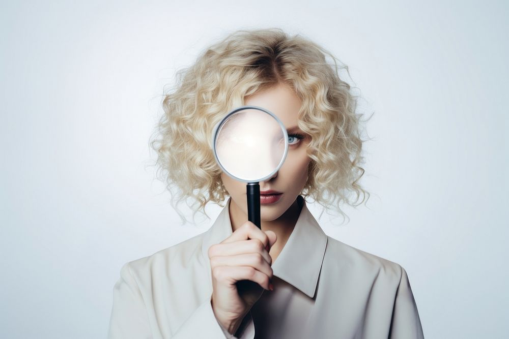 Magnifying portrait holding adult. AI | Free Photo - rawpixel