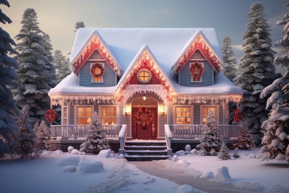 Chirstmas house architecture christmas building. | Premium Photo ...