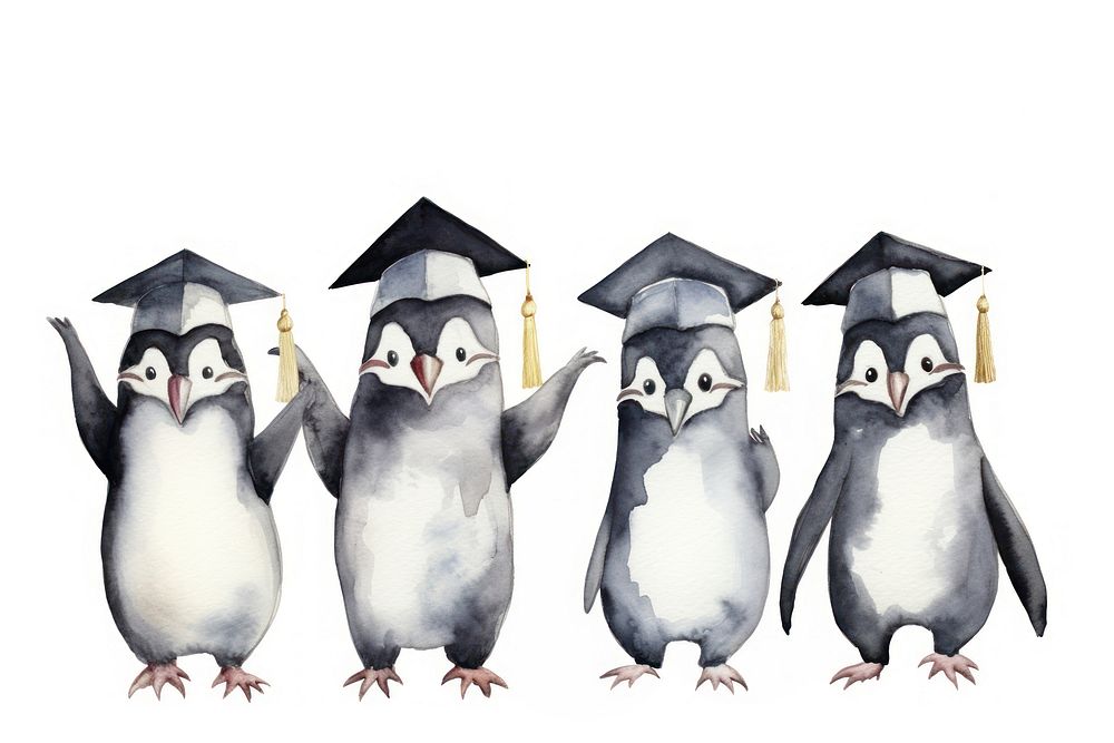 Penguins animal graduation bird. AI | Premium Photo Illustration - rawpixel