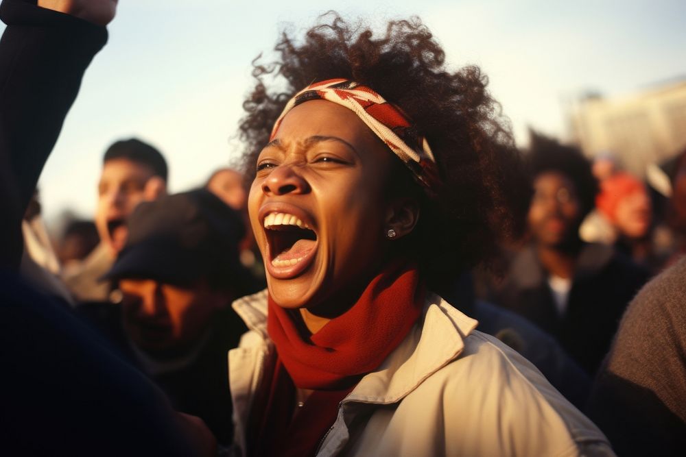 AFrican american shouting laughing adult. | Free Photo - rawpixel