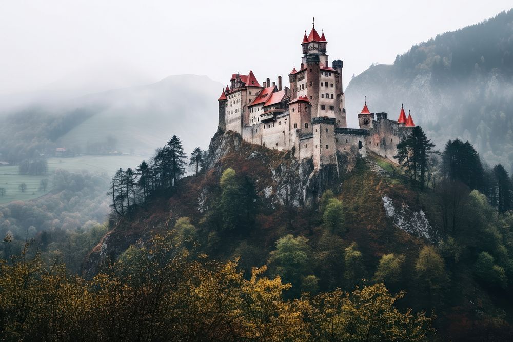 dracula castle architecture building spirituality. | Premium Photo ...