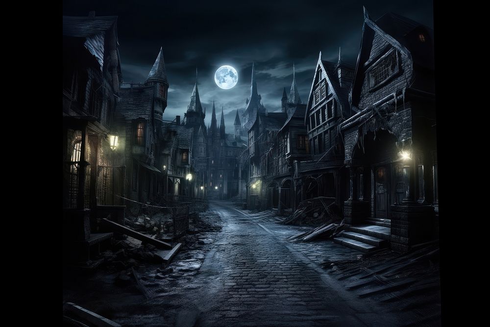 Cursed commercial area magic world | Free Photo - rawpixel