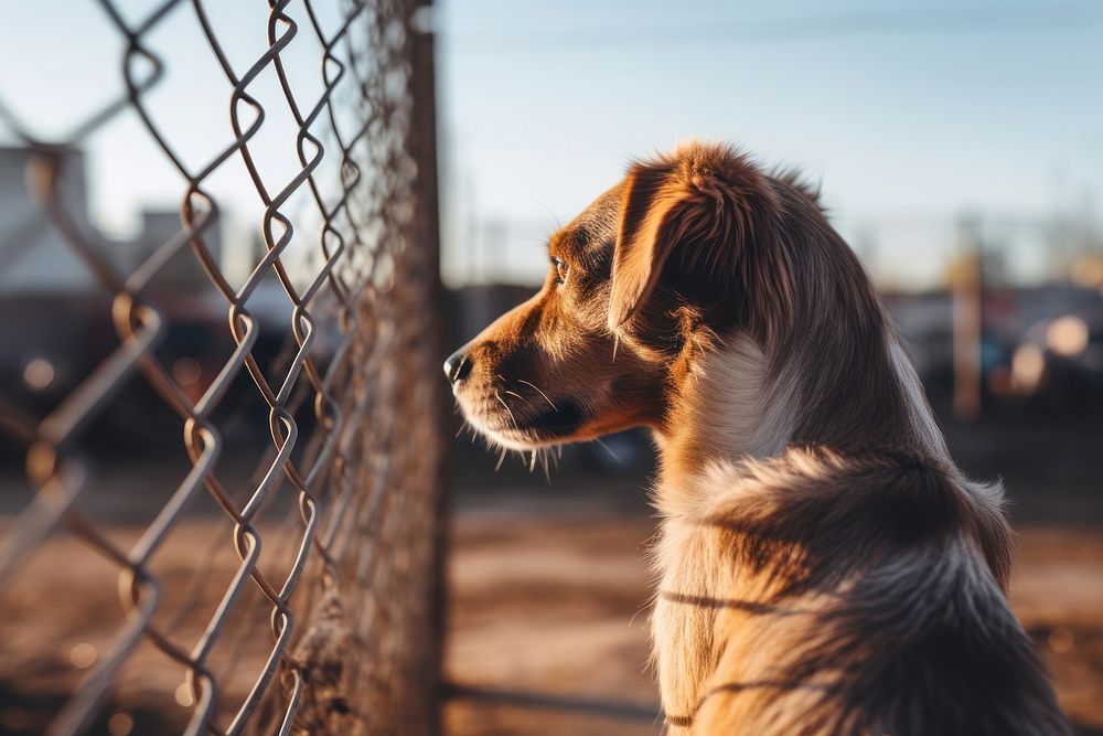 Outdoors fence dog looking. | Free Photo - rawpixel