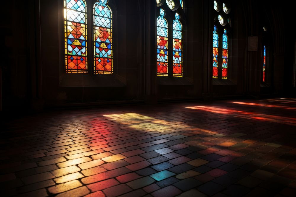 Stained glass window reflection flooring | Free Photo Illustration ...