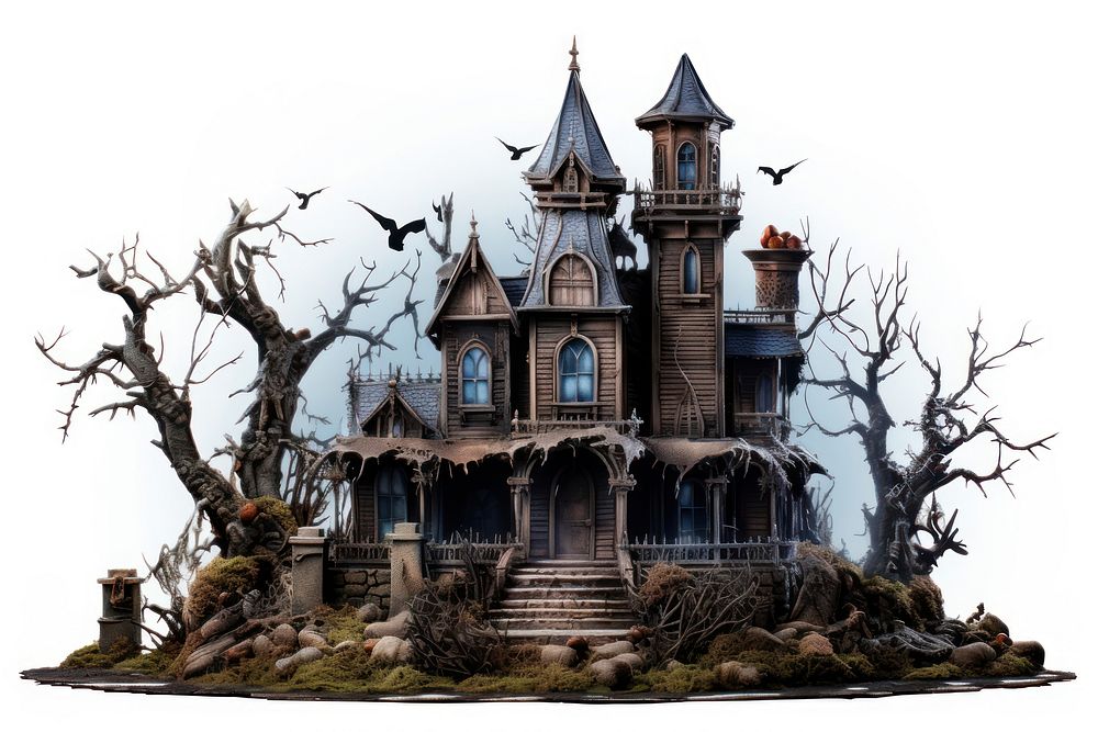 Haunted mansion architecture building outdoors. | Premium Photo - rawpixel