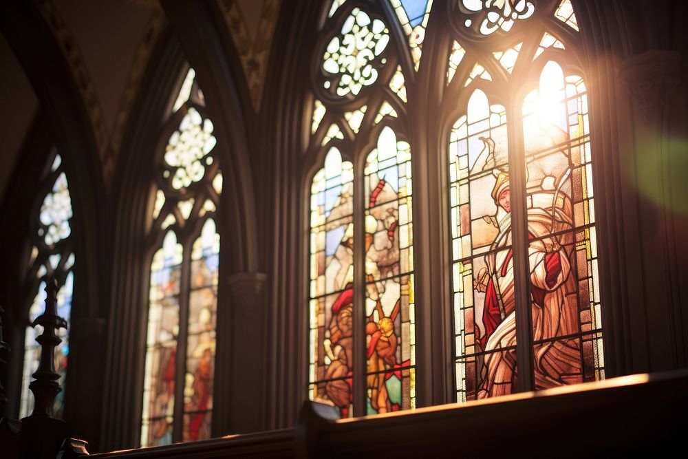 Stained glass window architecture building | Free Photo Illustration ...