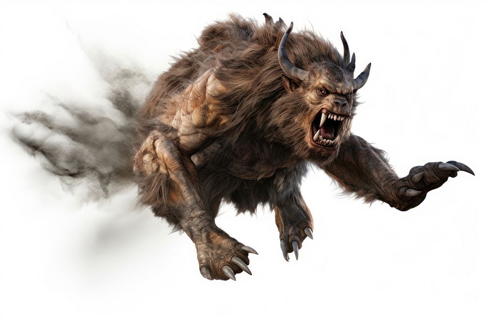 Fantasy monster jumping agressively wildlife | Free Photo - rawpixel