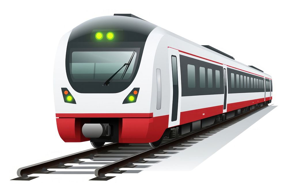 Train vehicle railway white background. | Premium Photo Illustration ...