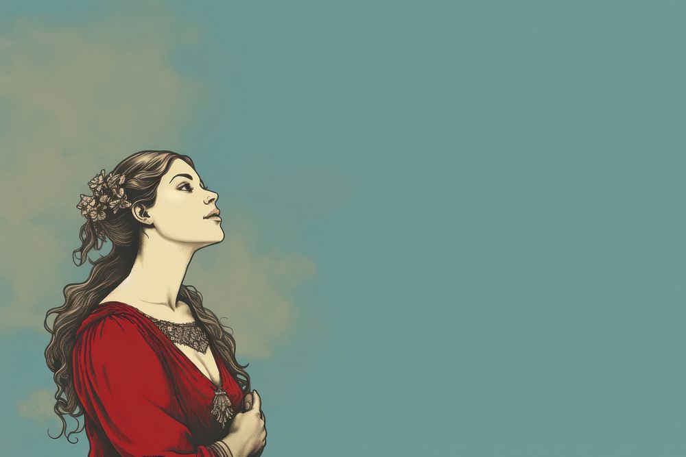 Cartoon adult woman contemplation. AI | Free Photo Illustration - rawpixel