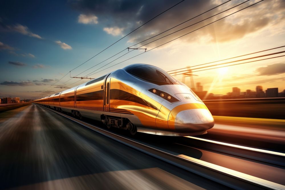 Speed train vehicle railway transportation. | Premium Photo - rawpixel