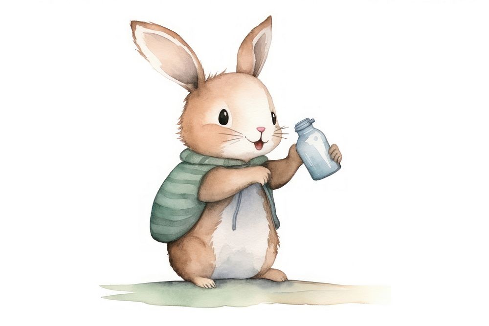 Rabbit drinking water bottle animal | Free Photo Illustration - rawpixel