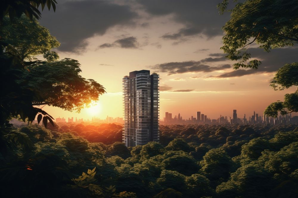 High rise sunset nature architecture. | Premium Photo - rawpixel