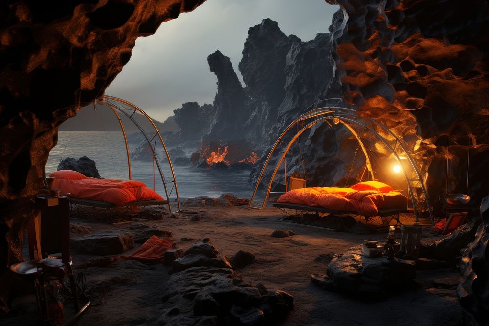 Volcanic lair landscape mountain outdoors | Free Photo - rawpixel