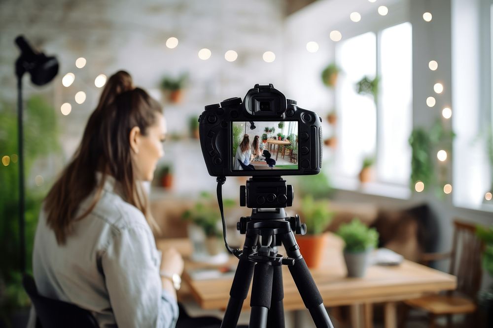 Influencer camera tripod adult. AI | Premium Photo - rawpixel