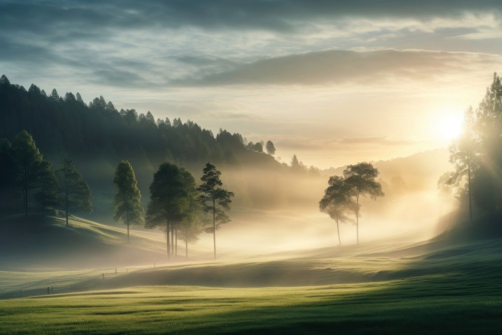 Grass tree landscape panoramic. AI | Free Photo - rawpixel