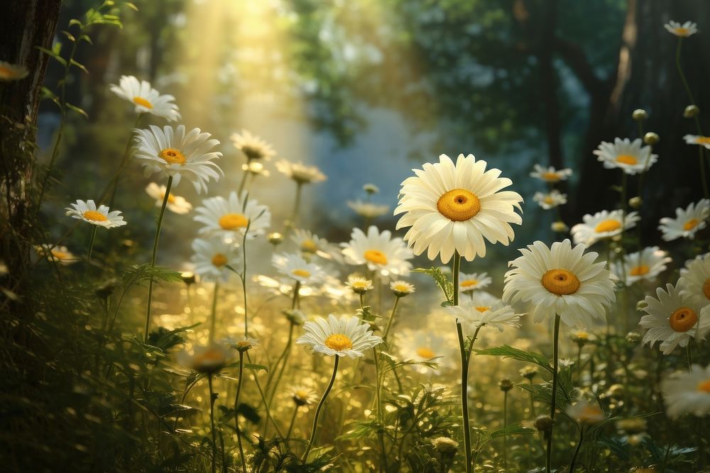 Nature daisy landscape sunlight | Premium Photo Illustration - rawpixel