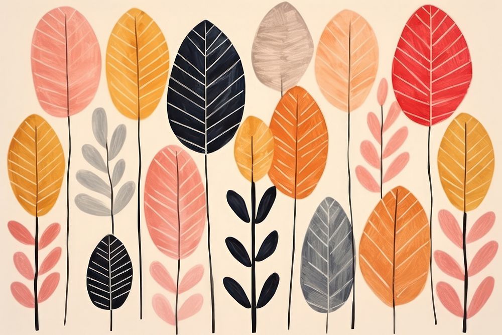 Minimal simple leaves pattern art | Free Photo Illustration - rawpixel