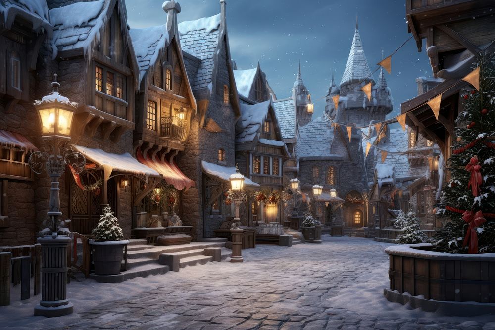 Christmas town square architecture outdoors | Premium Photo - rawpixel