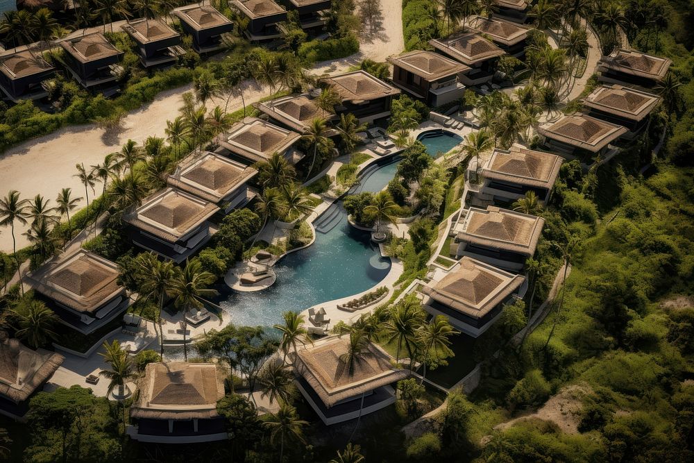Villa resort architecture building. AI | Premium Photo - rawpixel