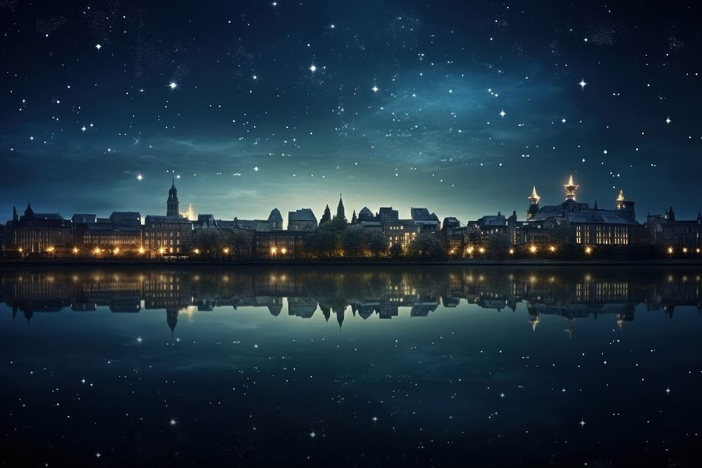 City view night, starry sky. | Free Photo - rawpixel