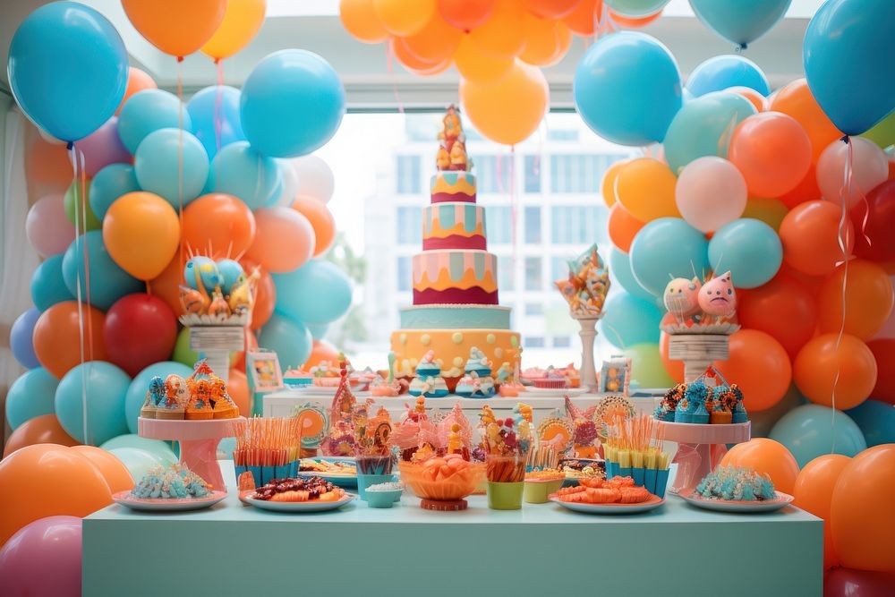 Party dessert balloon food. AI | Free Photo - rawpixel