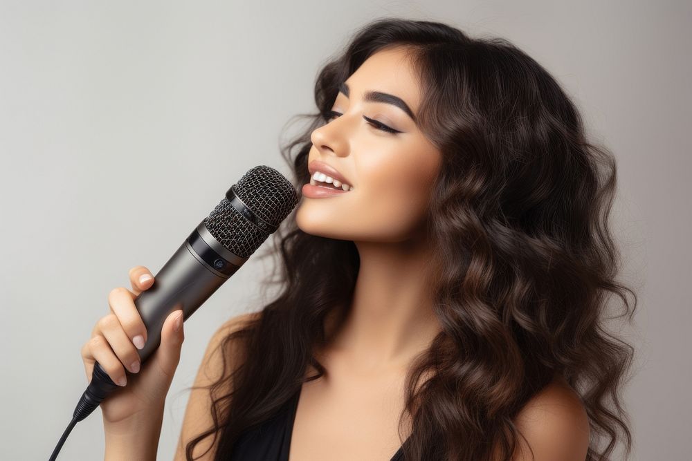 Woman singing microphone adult performance. | Free Photo - rawpixel