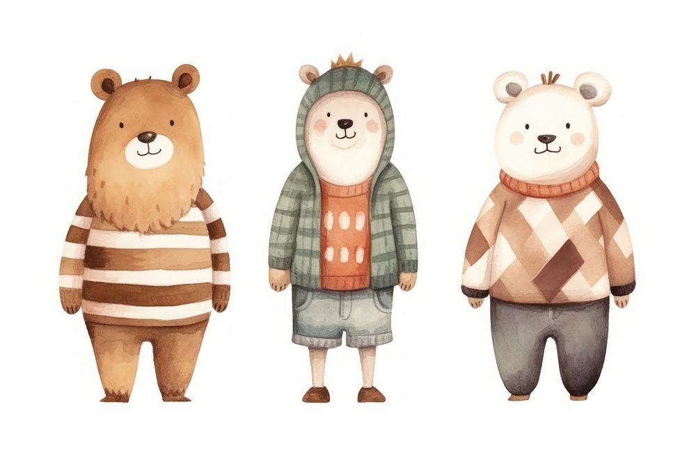 Animal family cartoon mammal cute. | Free Photo Illustration - rawpixel