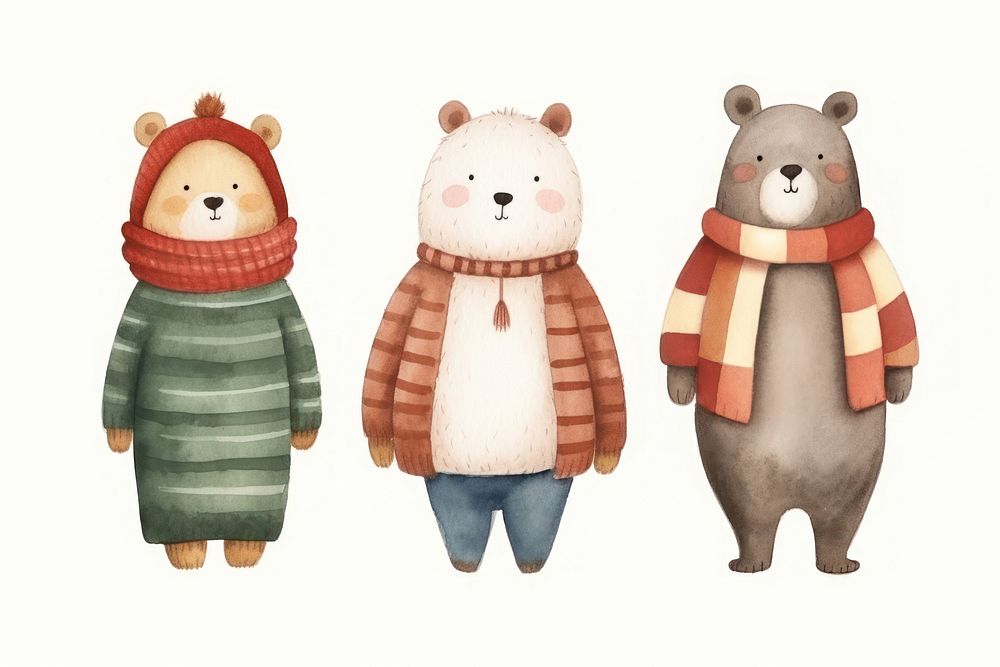 Animal family cartoon mammal cute. | Free Photo Illustration - rawpixel