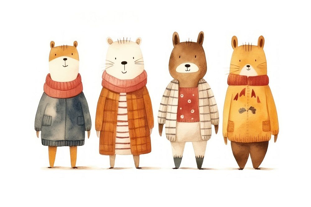 Animal family cartoon mammal nature. | Free Photo Illustration - rawpixel