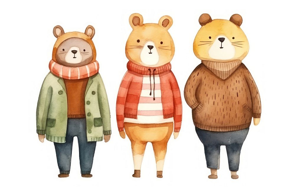 Animal family cartoon mammal cute. | Free Photo Illustration - rawpixel